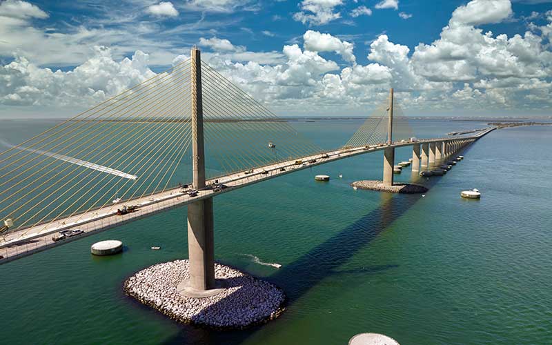 Sunshine Skyway Bridge | Landmark with Fishing south of St Pete