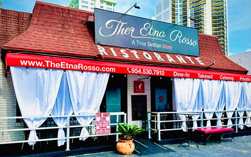 The Etna Rosso Italian Restaurant on Ocean Blvd, Fort Lauderdale